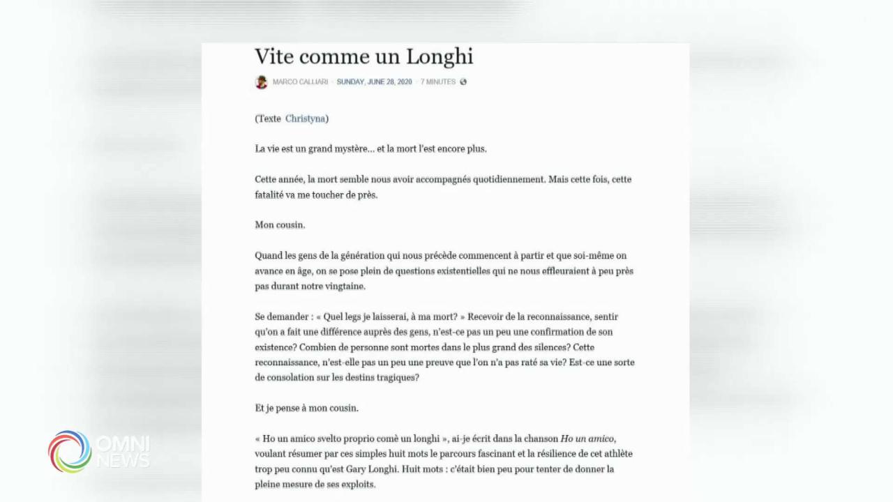 Il ricordo di Gary Longhi, l'atleta paralimpico italo-canadese che ha ...